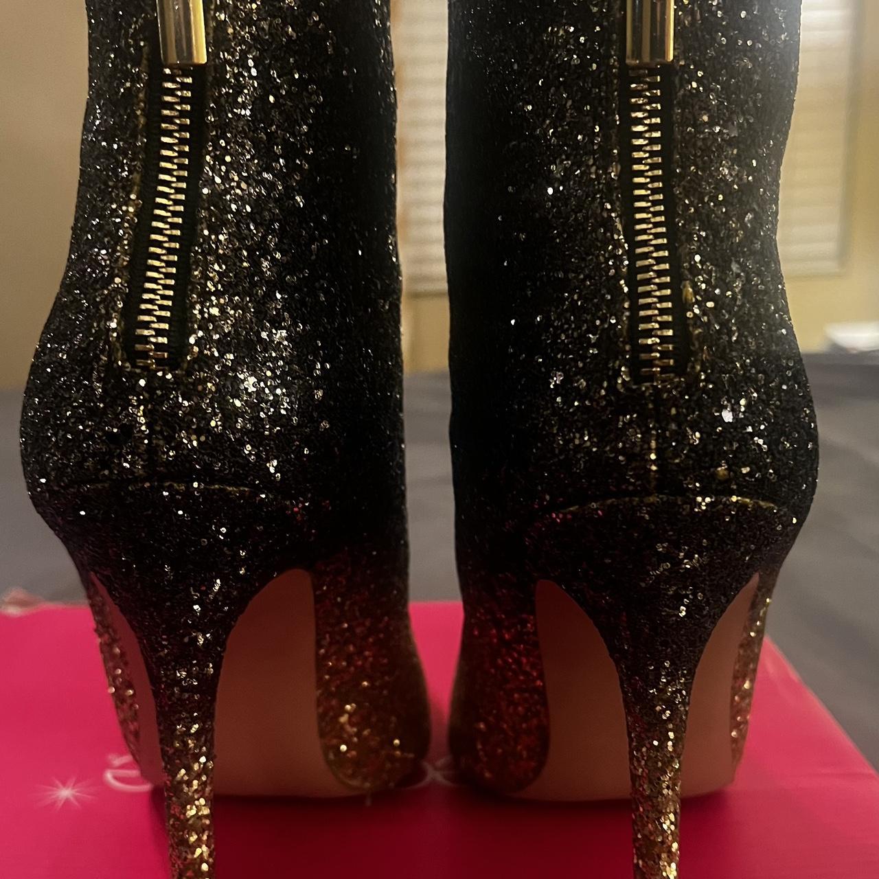 Shoe Dazzle Gold Ombré Verna Stiletto Ankle Bootie - Depop
