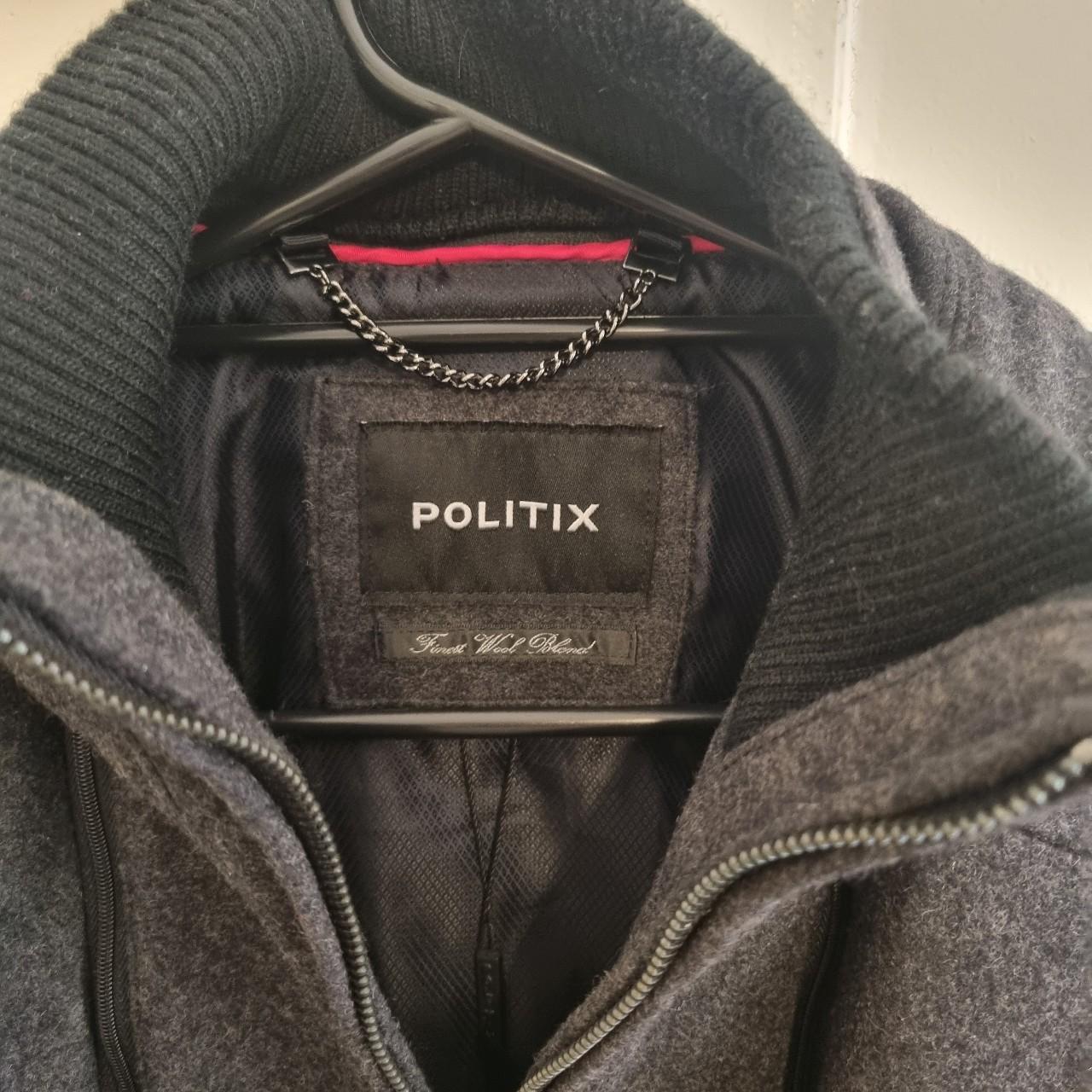 BNWT Dark charcoal Politix size Medium slim fit wool... - Depop