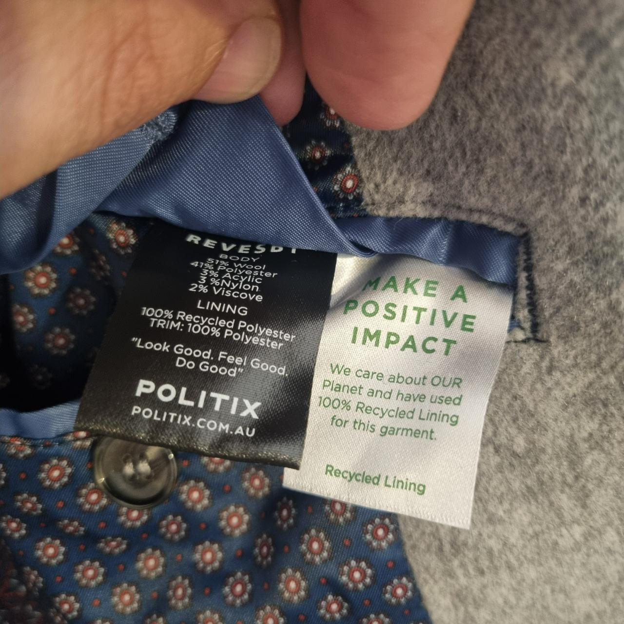 Light grey Politix size Small/36 slim fit double... - Depop