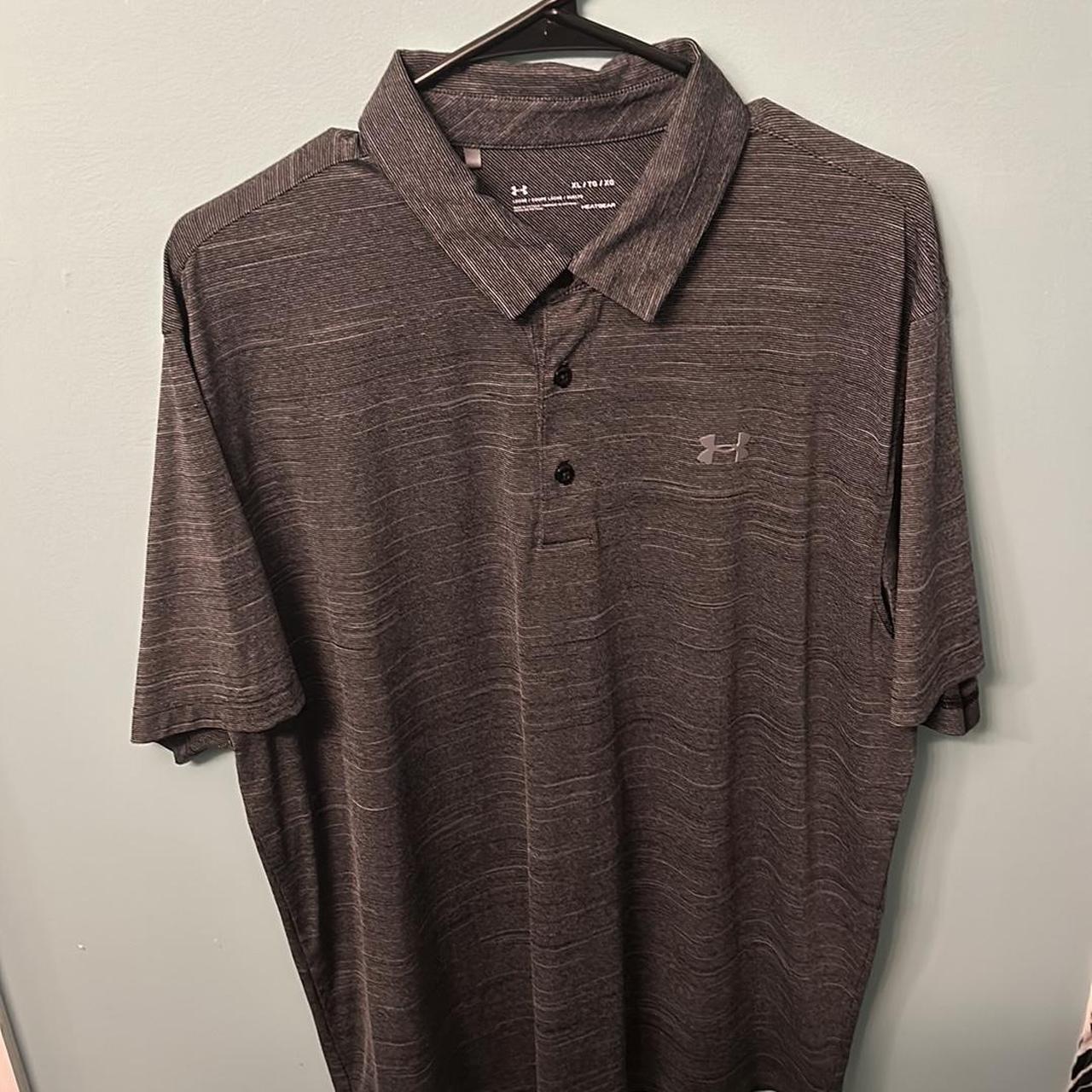 xl grey under armour polo - Depop