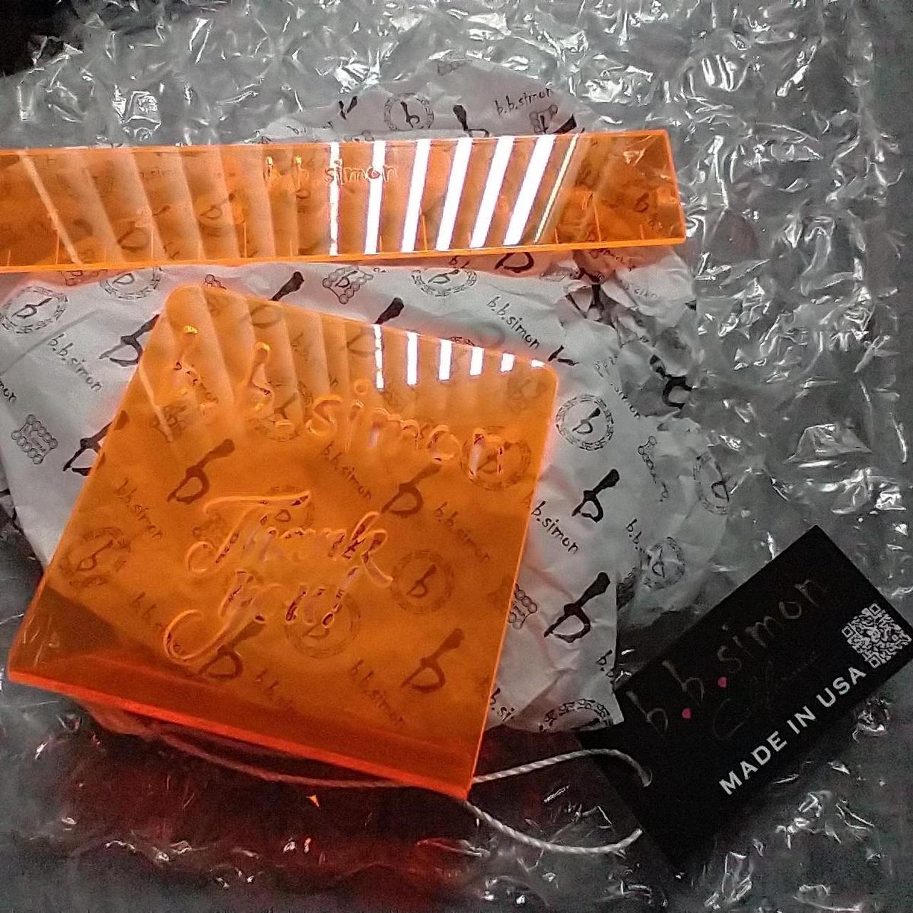 B.B. Simon Orange "Thank You" Stand and Ruler Set - Depop