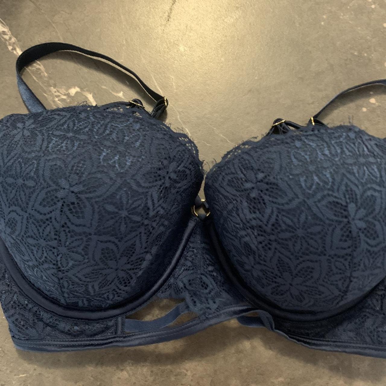 BRAS N THINGS navy bra with extra strap detail... - Depop