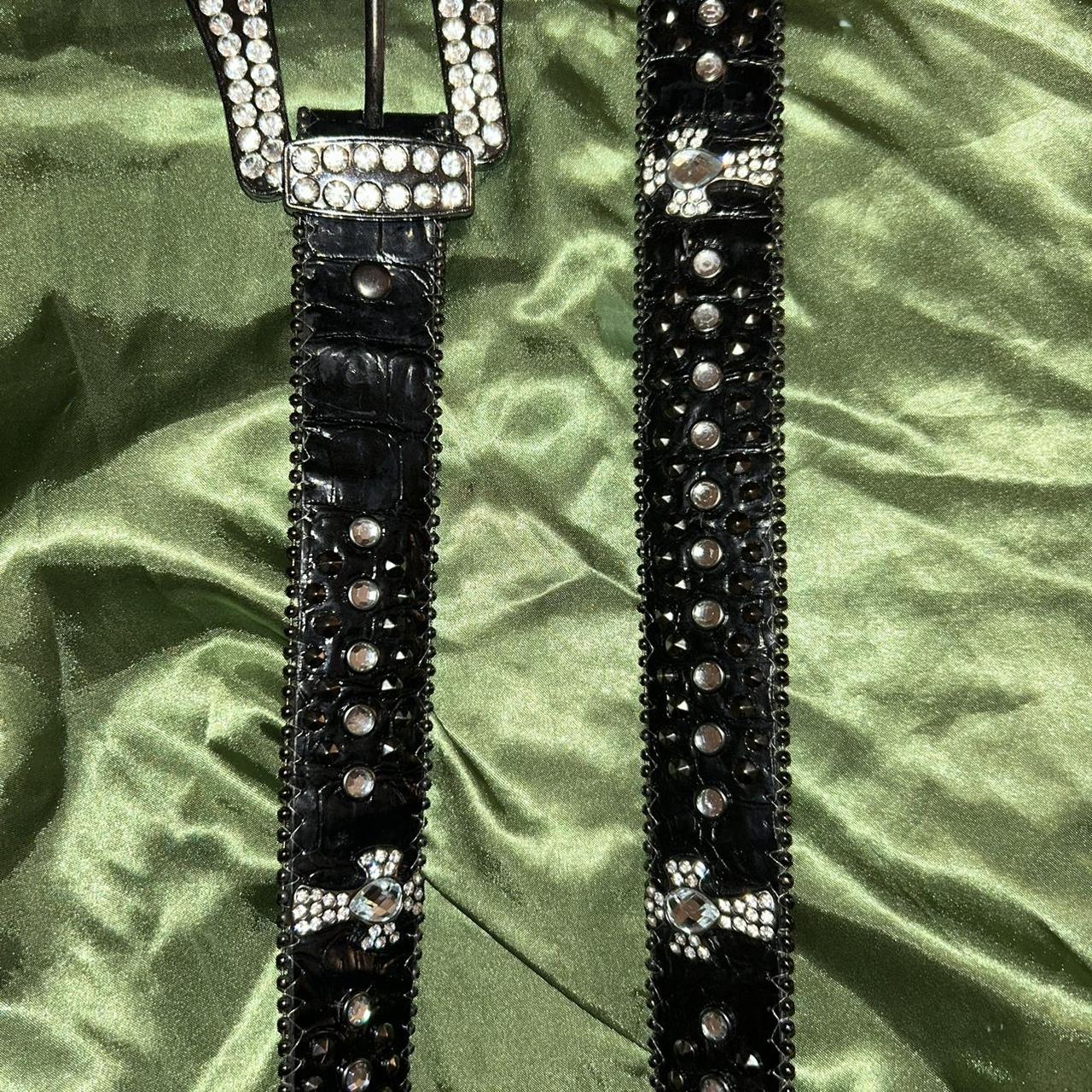 Gorgeous authentic 90s bedazzled cross belt. Genuine... - Depop