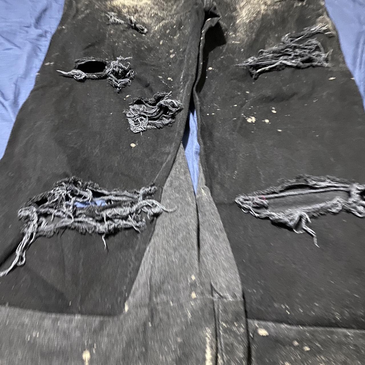 wrangler custom jeans ripped and distressed #y2k... | Depop