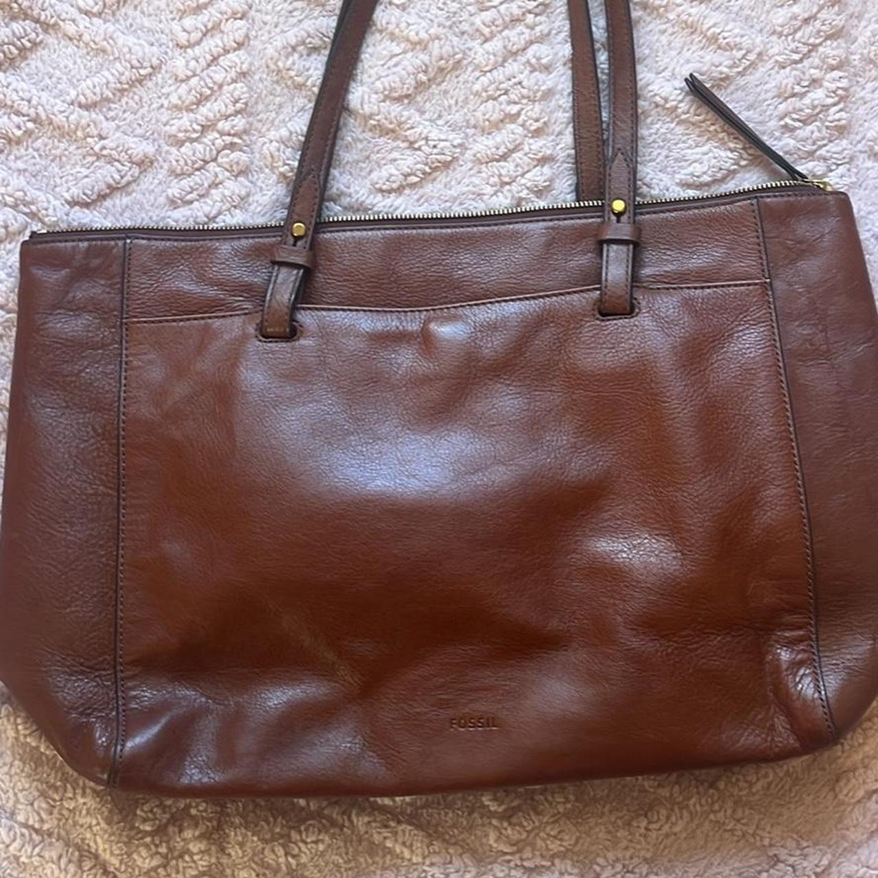 Fossil tote bag Leather leather, tote bag,... | Depop