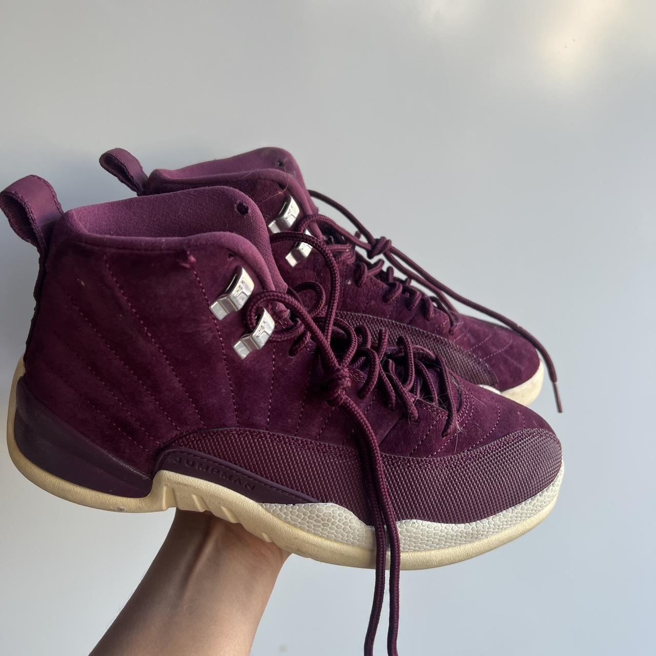 jordan 12 velvet burgundy worn 2 times ! jordan box... - Depop