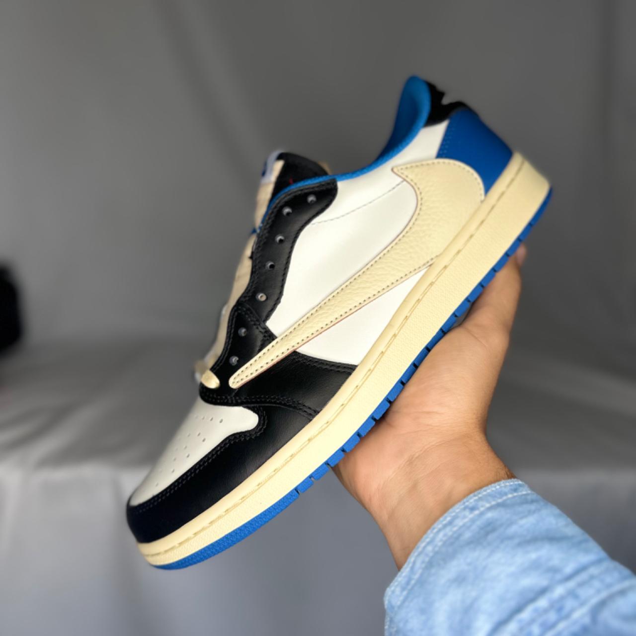 Air Jordan 1 Low Travis Scott Fragment Blue Brand... - Depop