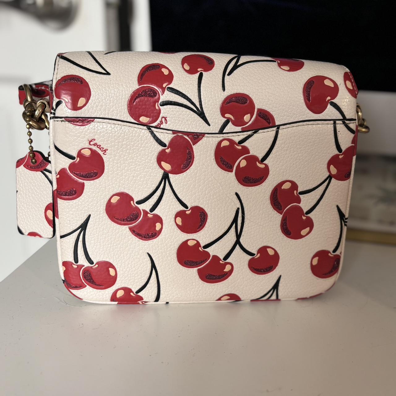 Coach cherry printed Cassie 19 shoulder... - Depop