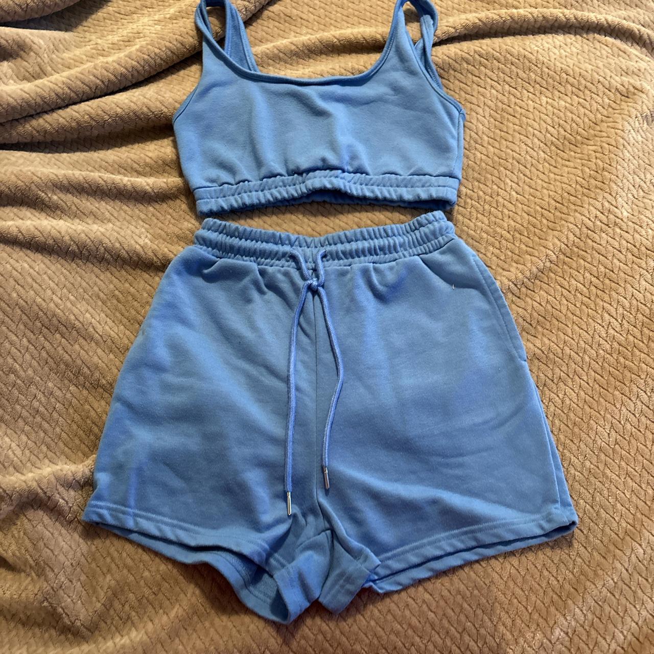 shein blue sweat set size xs - Depop