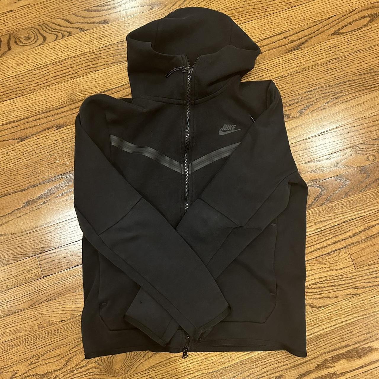 BLACK NIKE TECH SIZE M #nike #niketech #blackzipup... - Depop