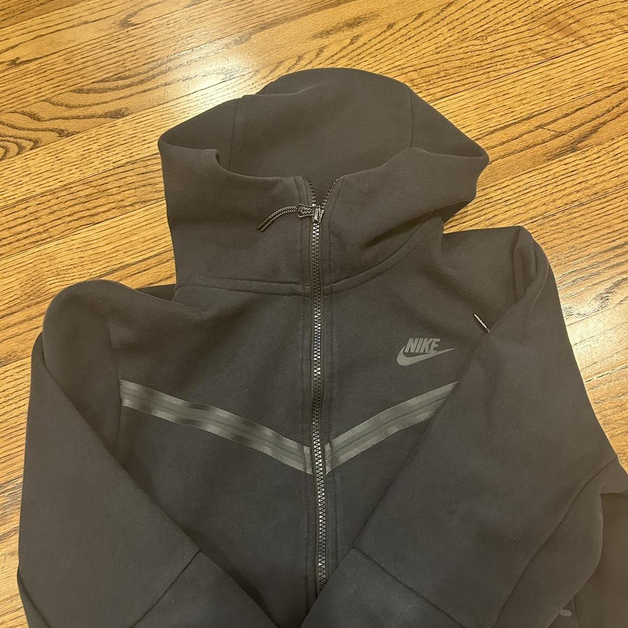 BLACK NIKE TECH SIZE M #nike #niketech #blackzipup... - Depop
