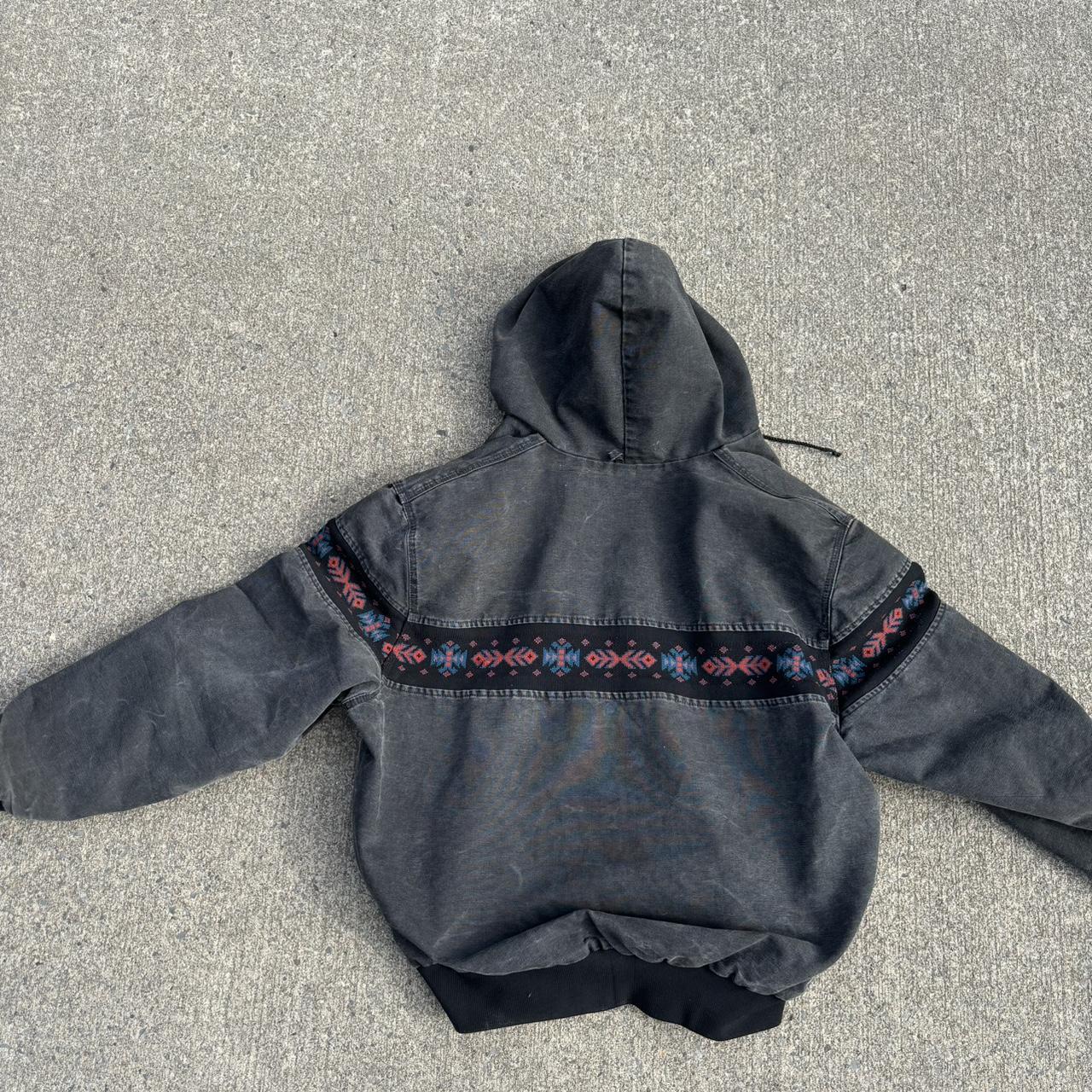 Carhartt black Aztec jacket it’s tagged double xl... - Depop