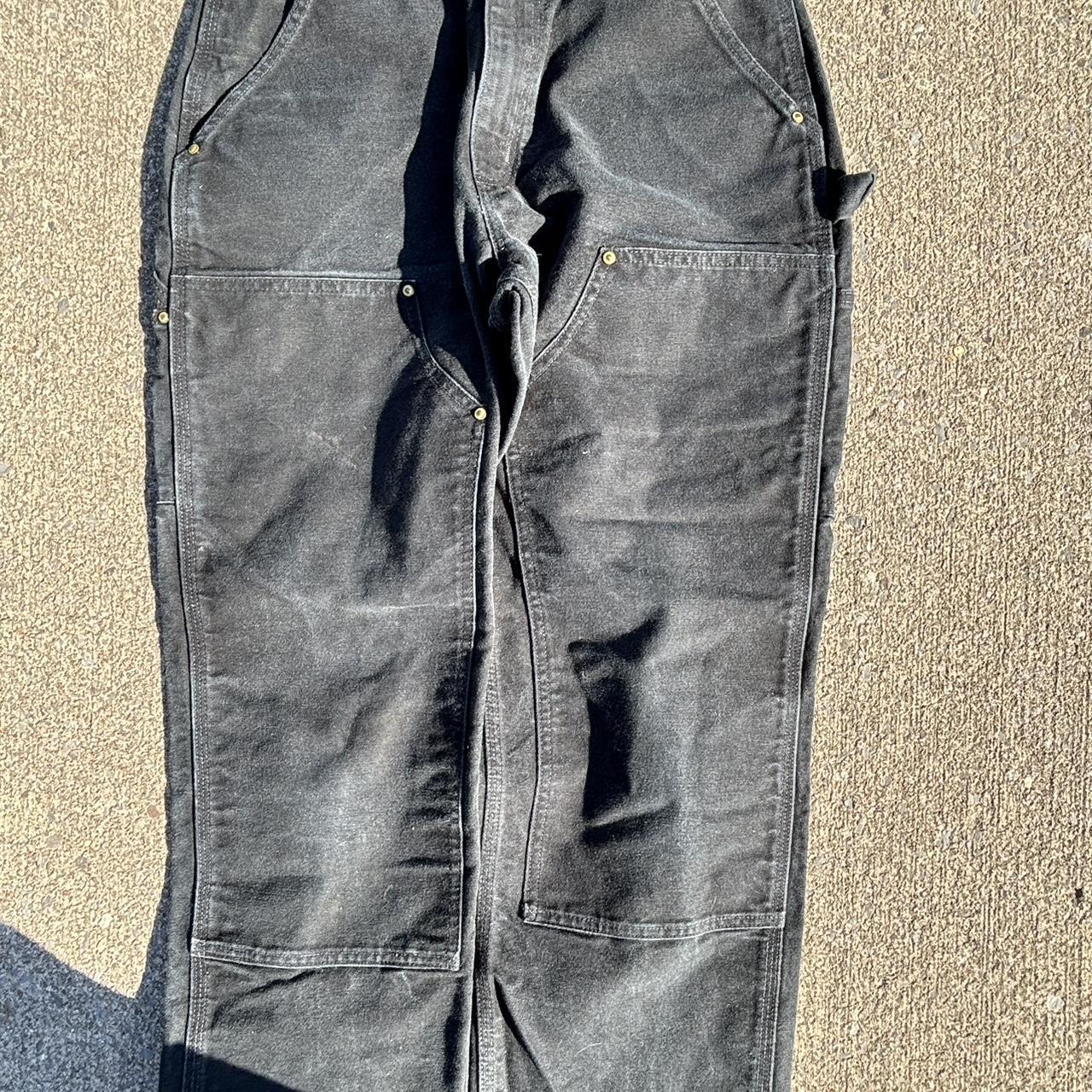 Black carhartt double knees made in USA vintage size... - Depop
