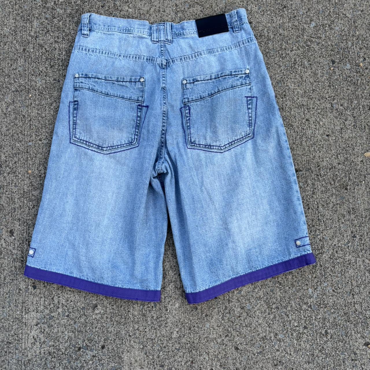 Y2K Koman jorts with purple accents - Depop