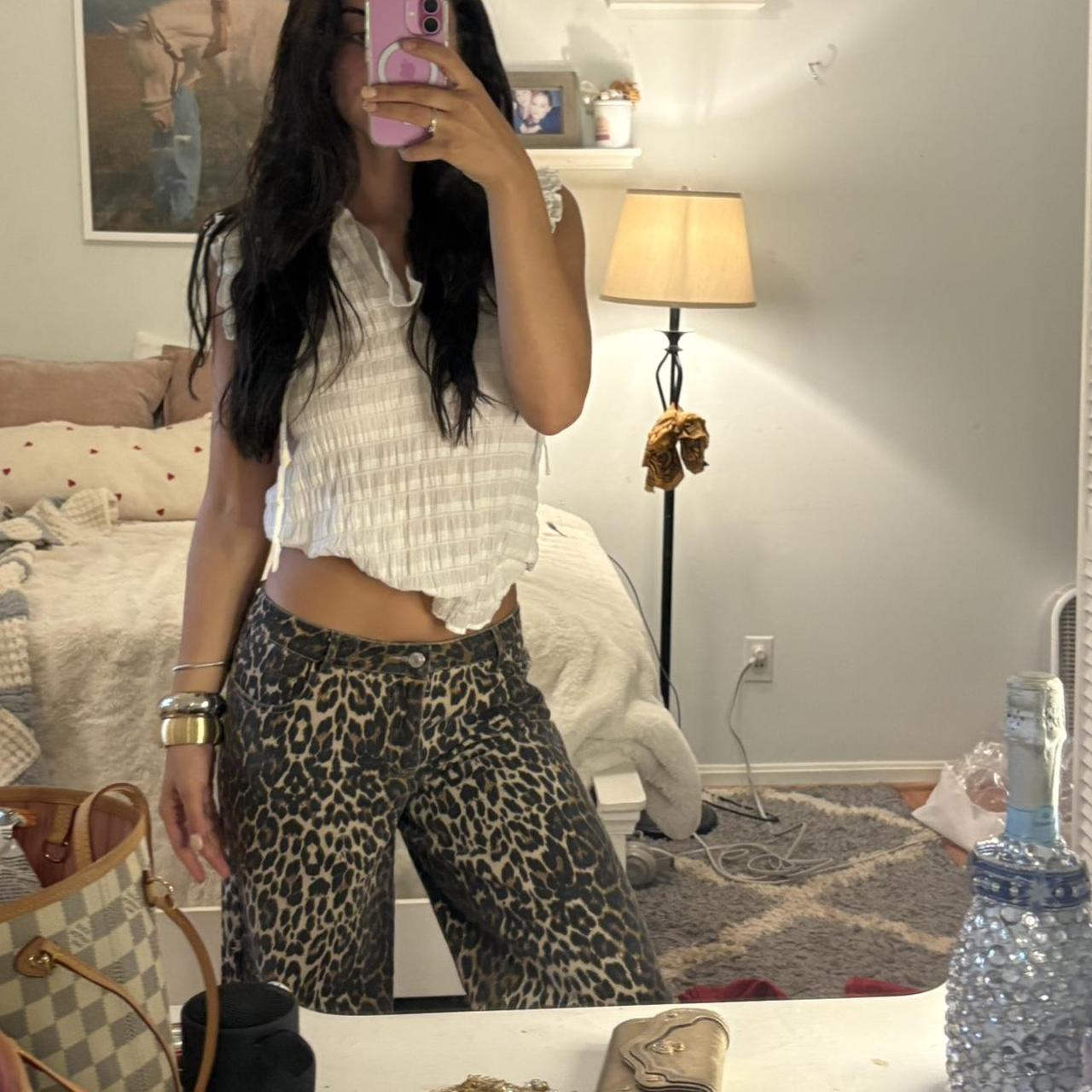 Edikted leopard print wide leg jeans #leopardprint I... | Depop