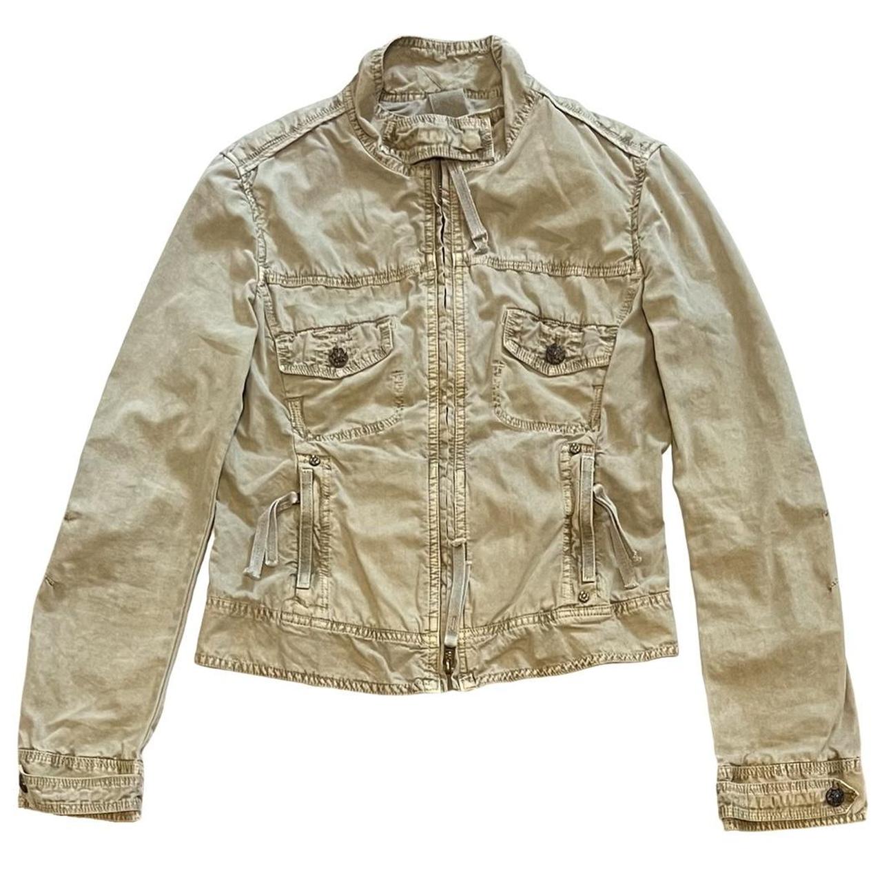 japanese brand double-zip cargo jacket with snap... - Depop