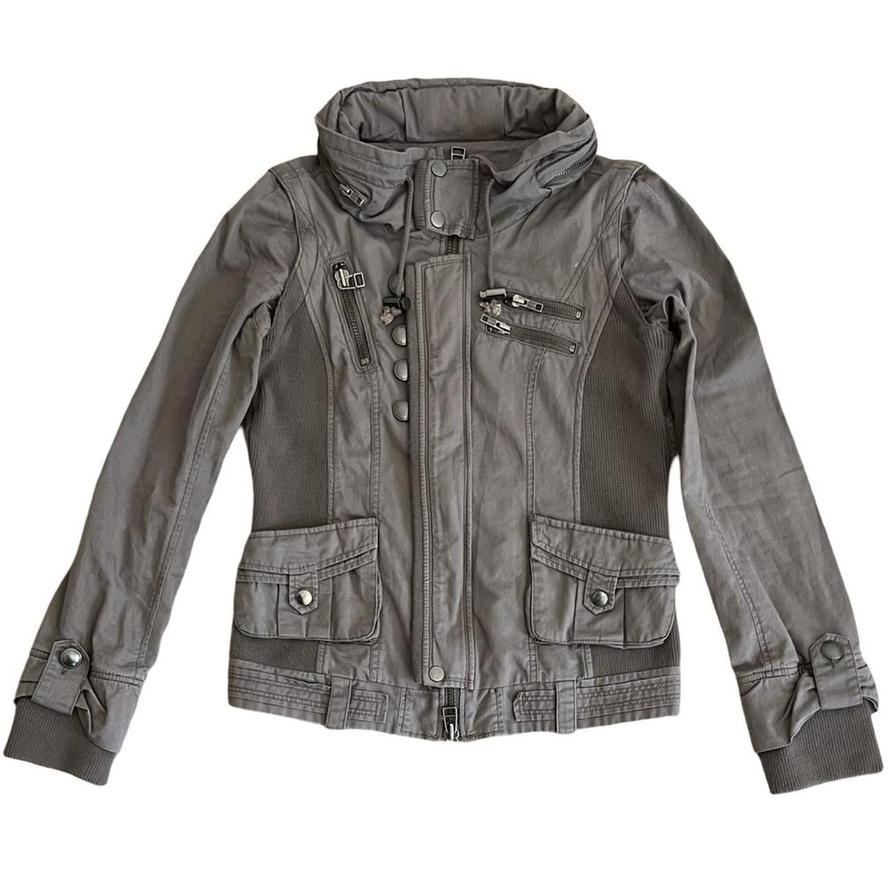 japanese brand cargo jacket multiple zippers and... - Depop