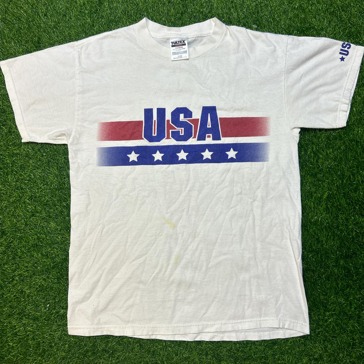 Vintage Tultex USA Tee Large Flaws shown, alright... - Depop
