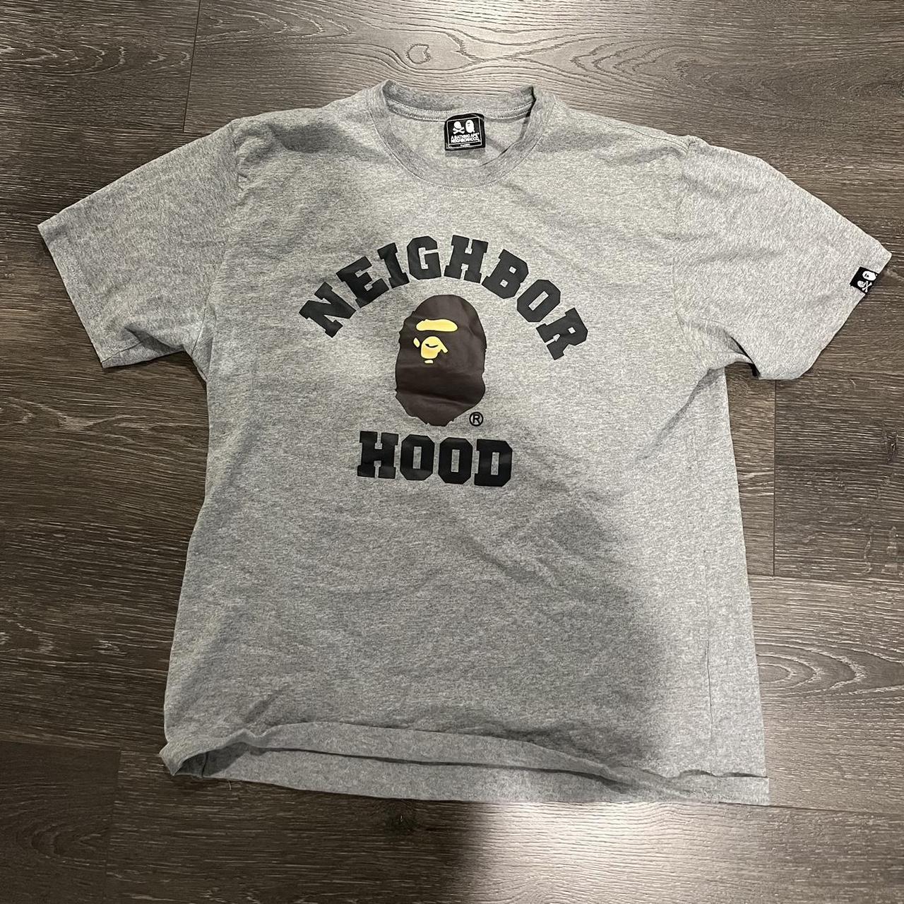 Bape a bathing ape gray neighborhood basic tee offer... - Depop