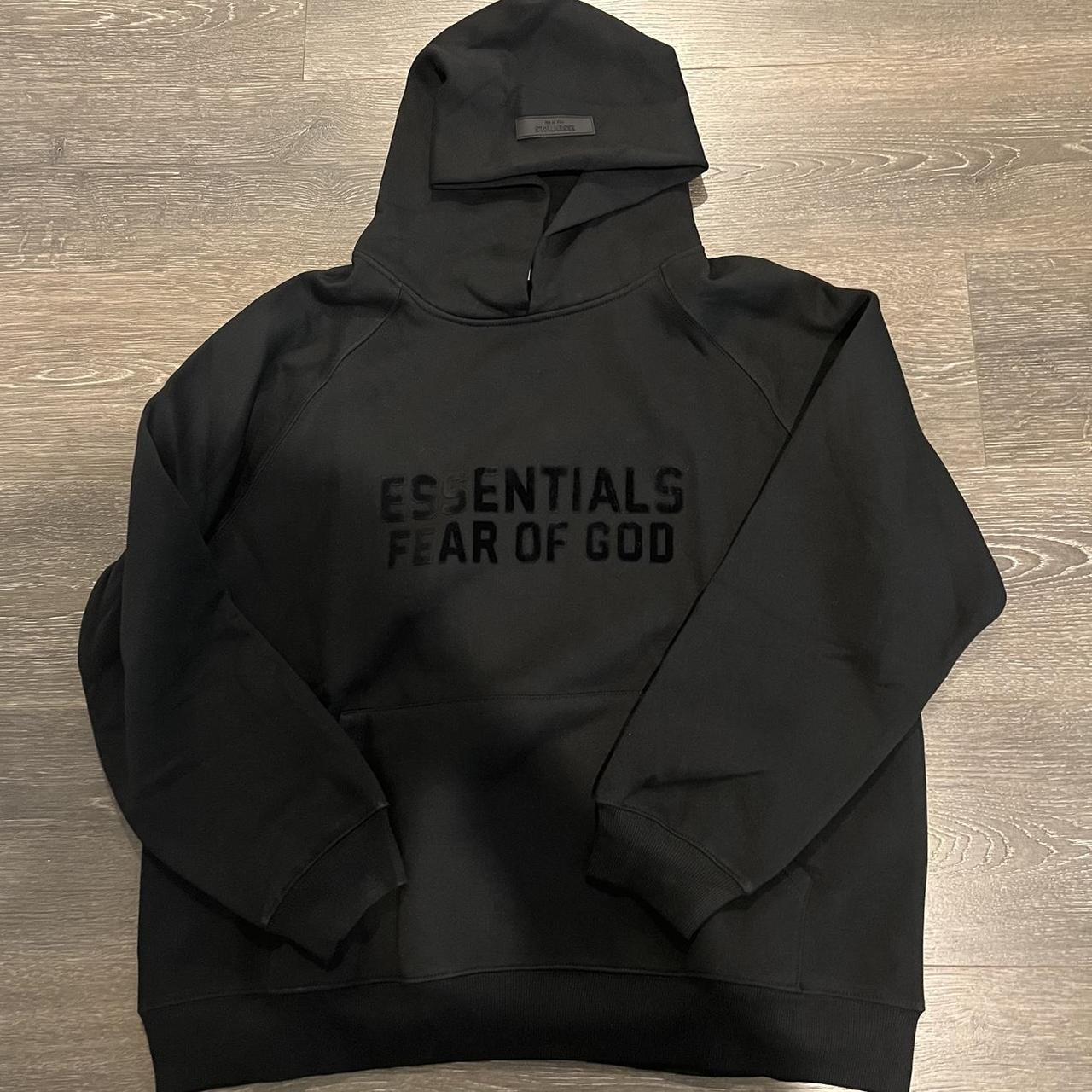 Fear of god fog essentials black basic pullover... - Depop