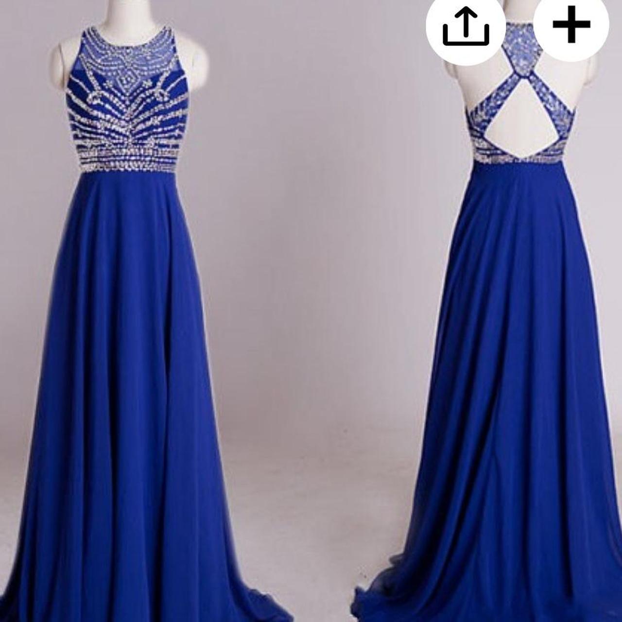 Women's Dress - Blue - XS – Royal blue prom dress wit… - Gem