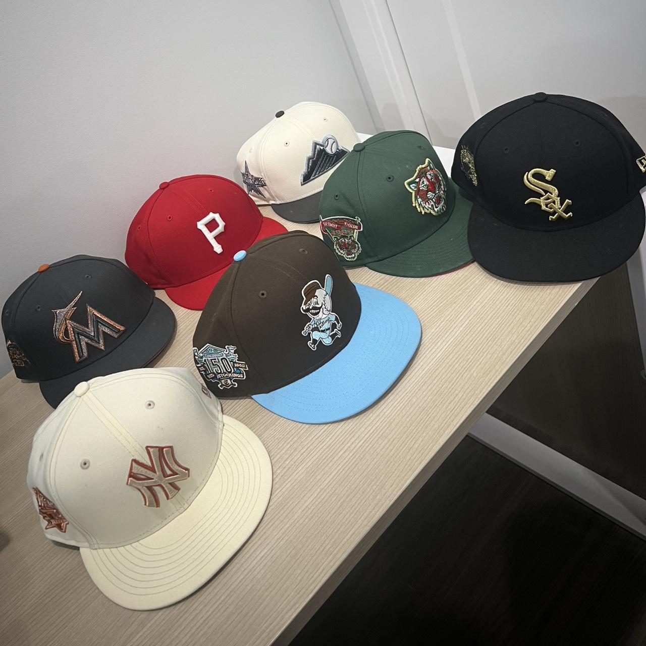 MLB fitted hats - All 7 1/4 - 7 hats in various... | Depop