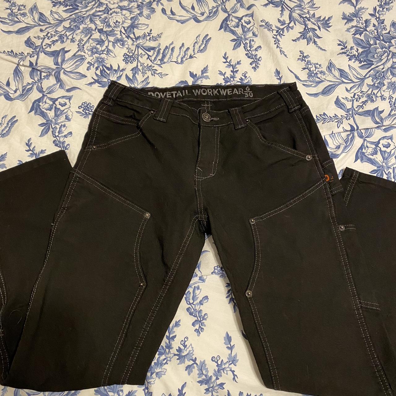 Dovetail double knee work jeans with hammer loop... - Depop