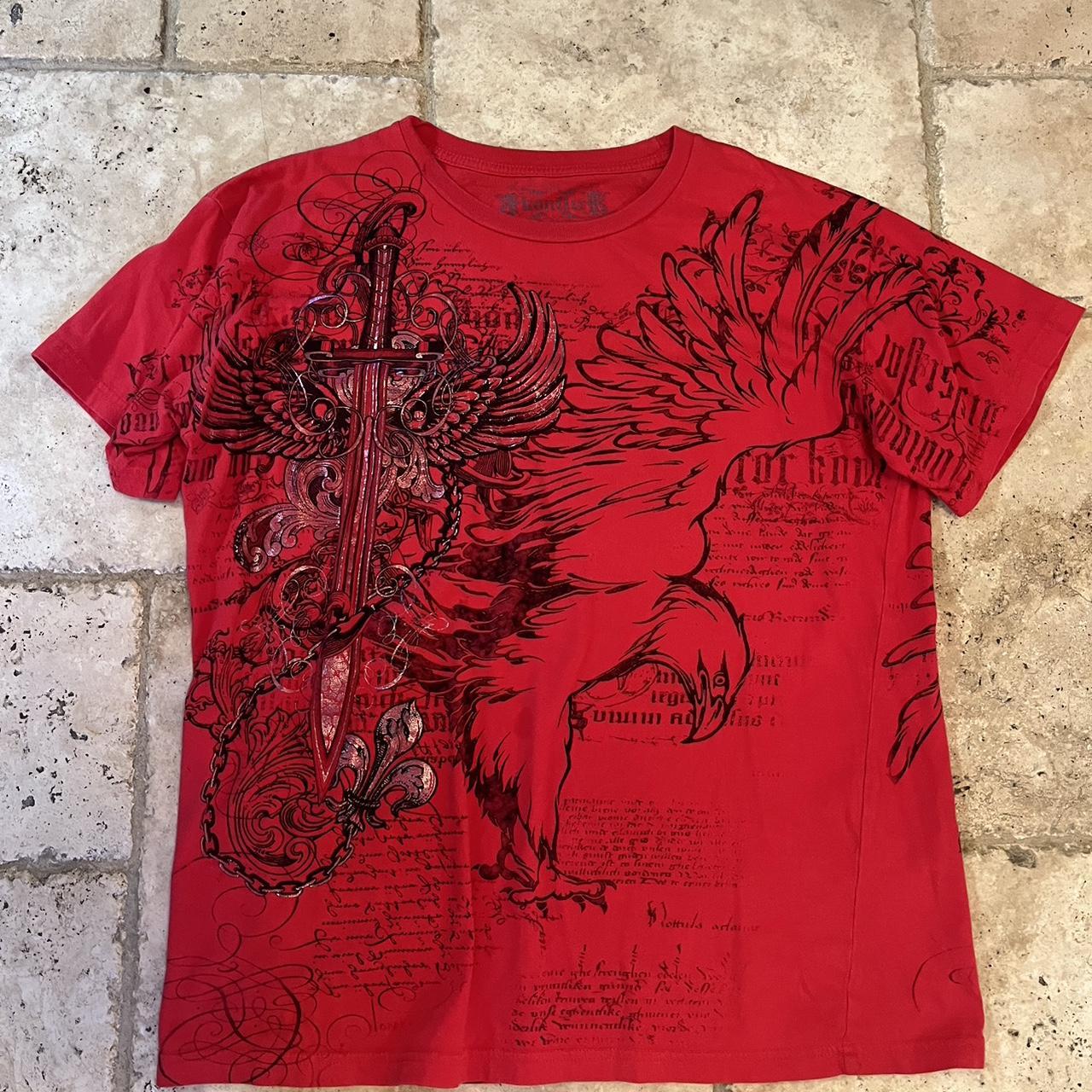 Affliction Style T shirt emo / grunge... - Depop