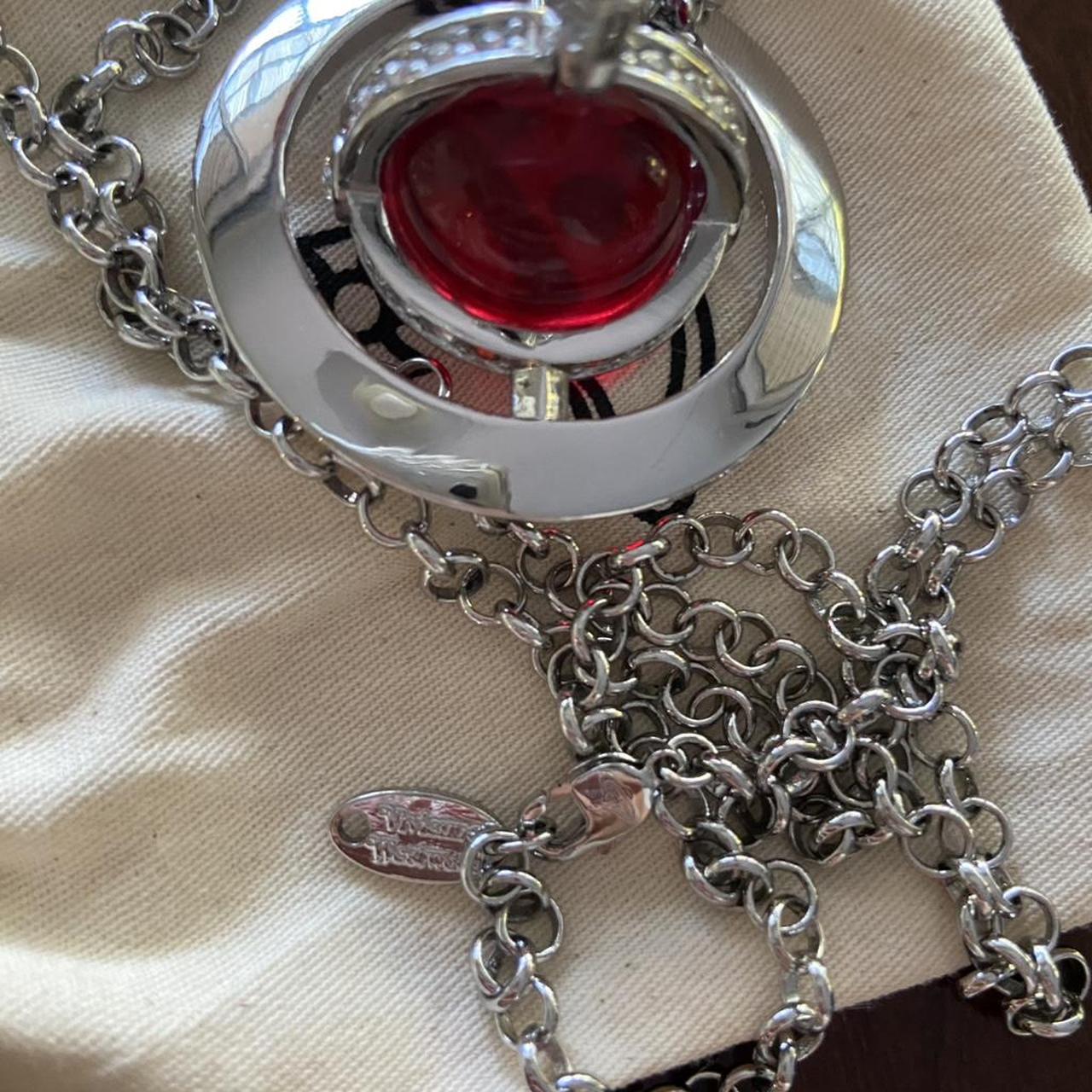 Red Vivienne Westwood Orb necklace. I kept the... | Depop