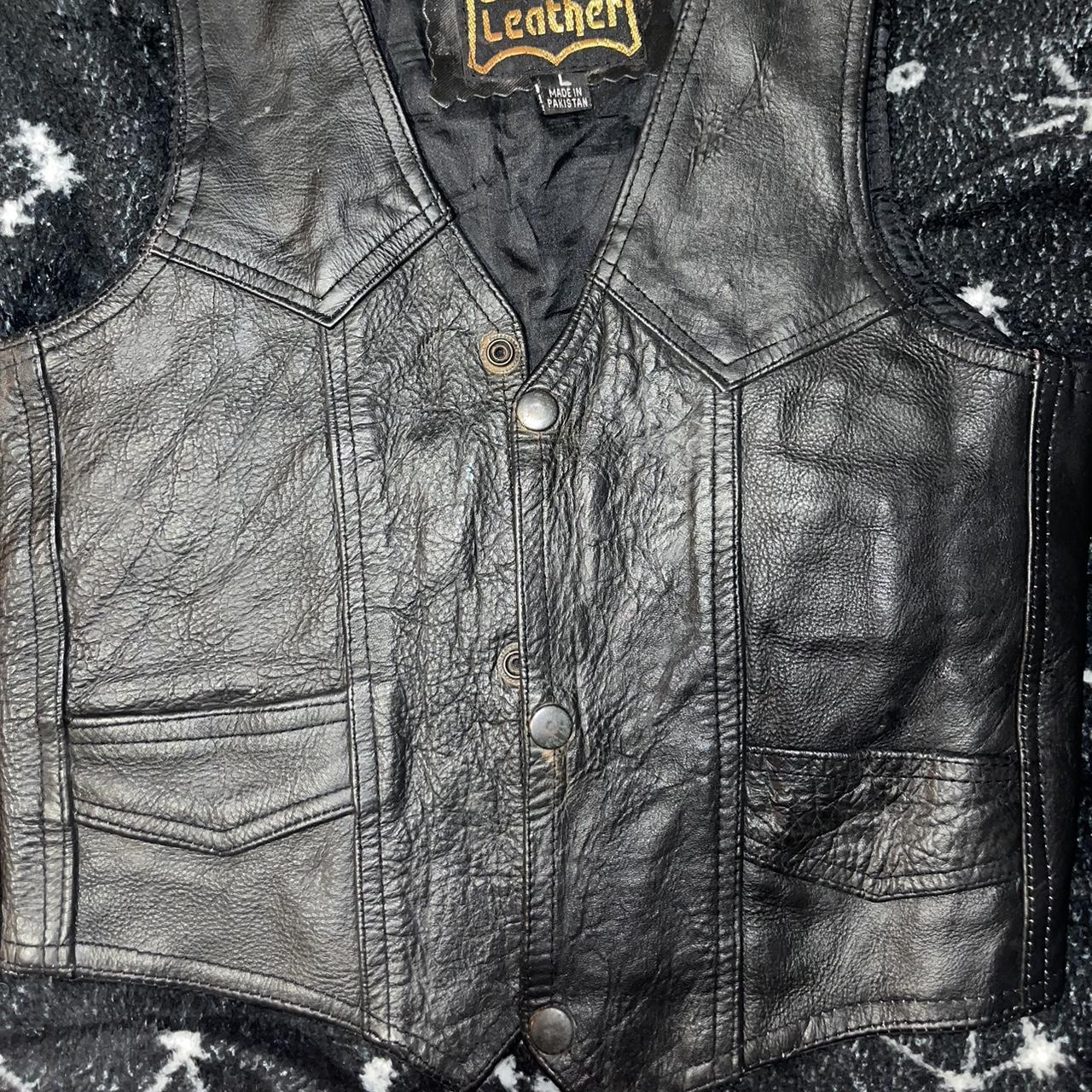 Genuine Leather Men’s Riding Vest Large but honestly... - Depop