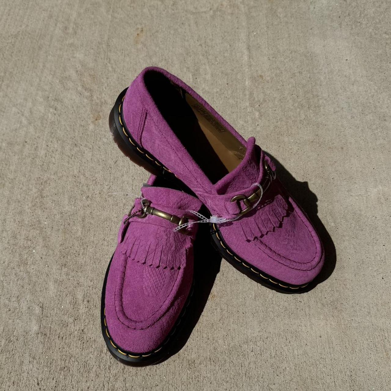 super sick pink and black suede dr martens. brand... - Depop