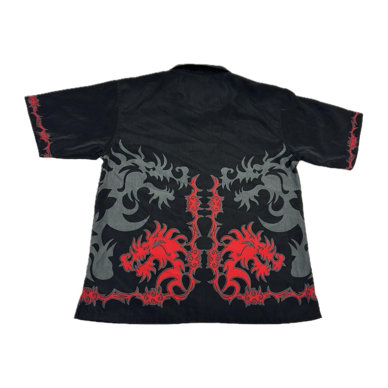 vintage tribal dragon swag button shirt Premium... | Depop