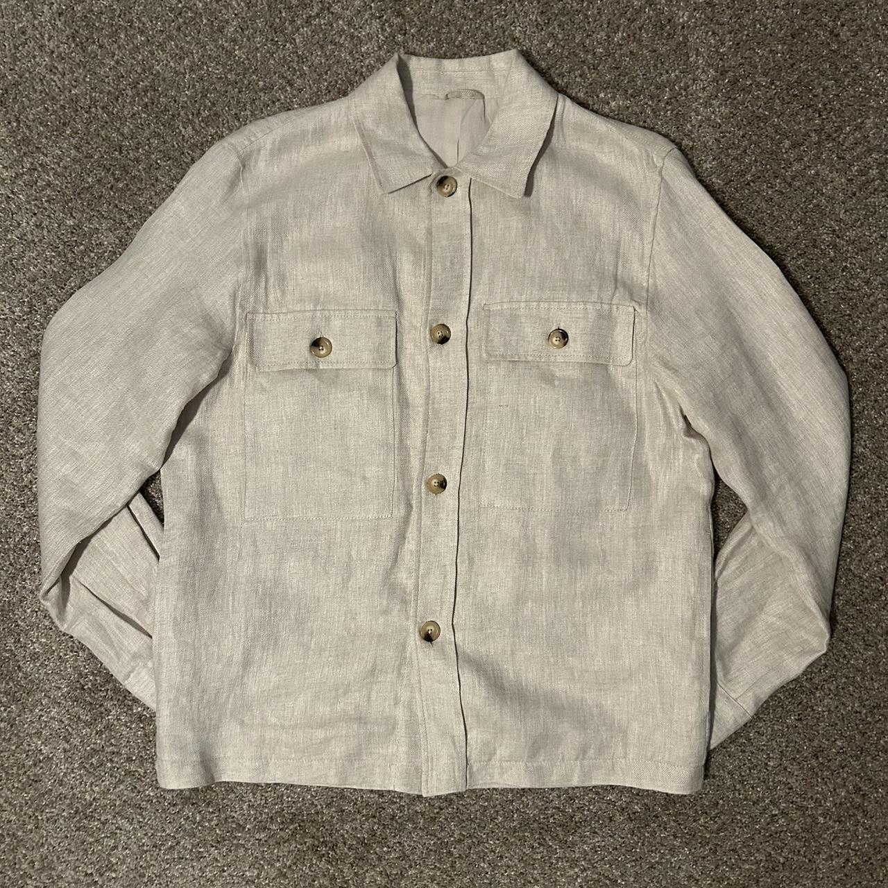 ZARA Cream Linen Button-Up Jacket ☆ only worn a few... - Depop