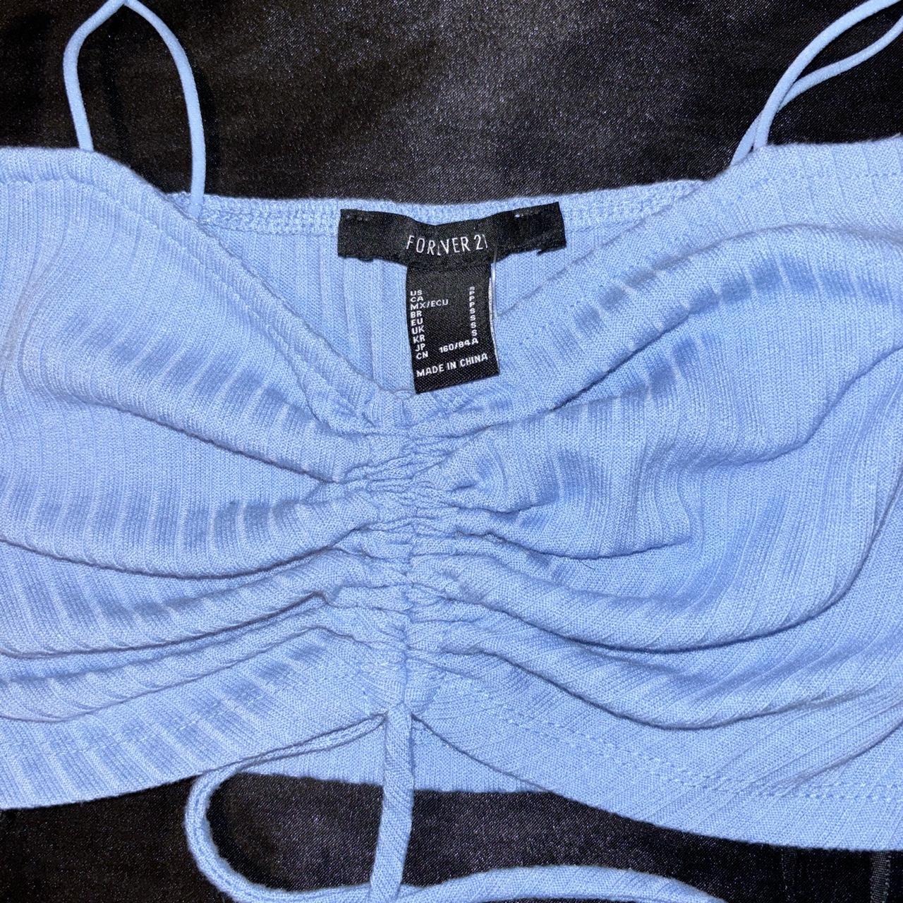 BABY BLUE SPAGHETTI STRAPPED TUBE TOP never... - Depop