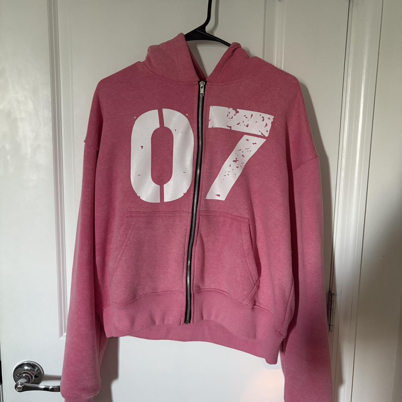 07even.usa Famous Pink Zipup Size XS | Depop