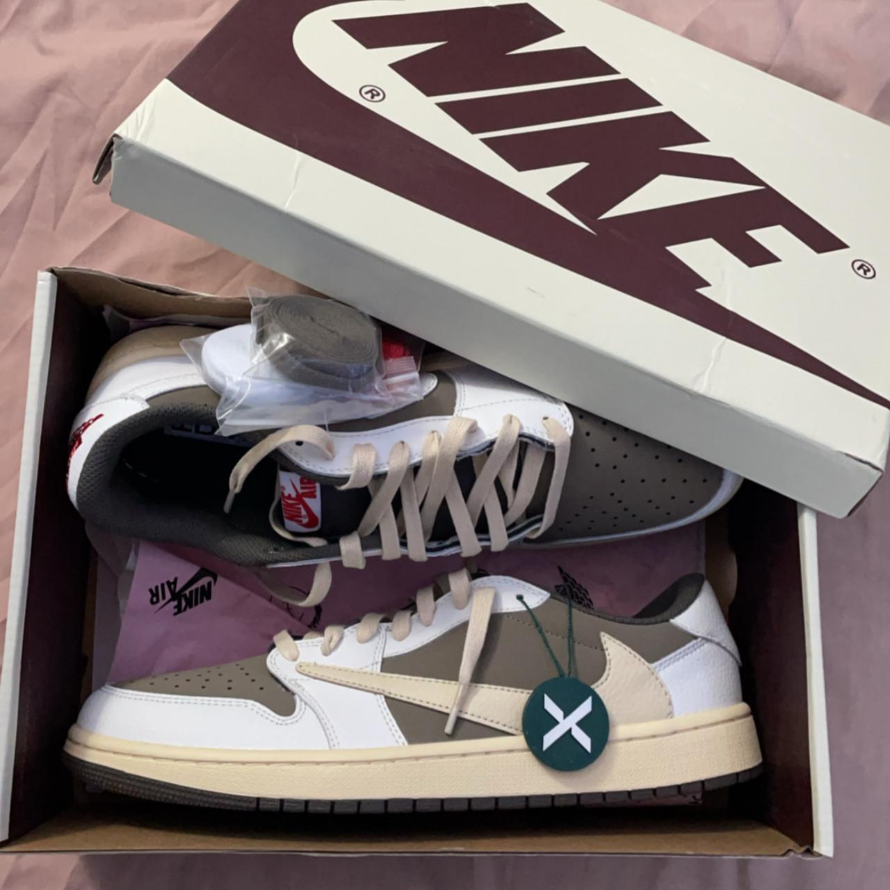 Travis Scott Jordan 1 “Reverse Mocha” Low Uk... - Depop