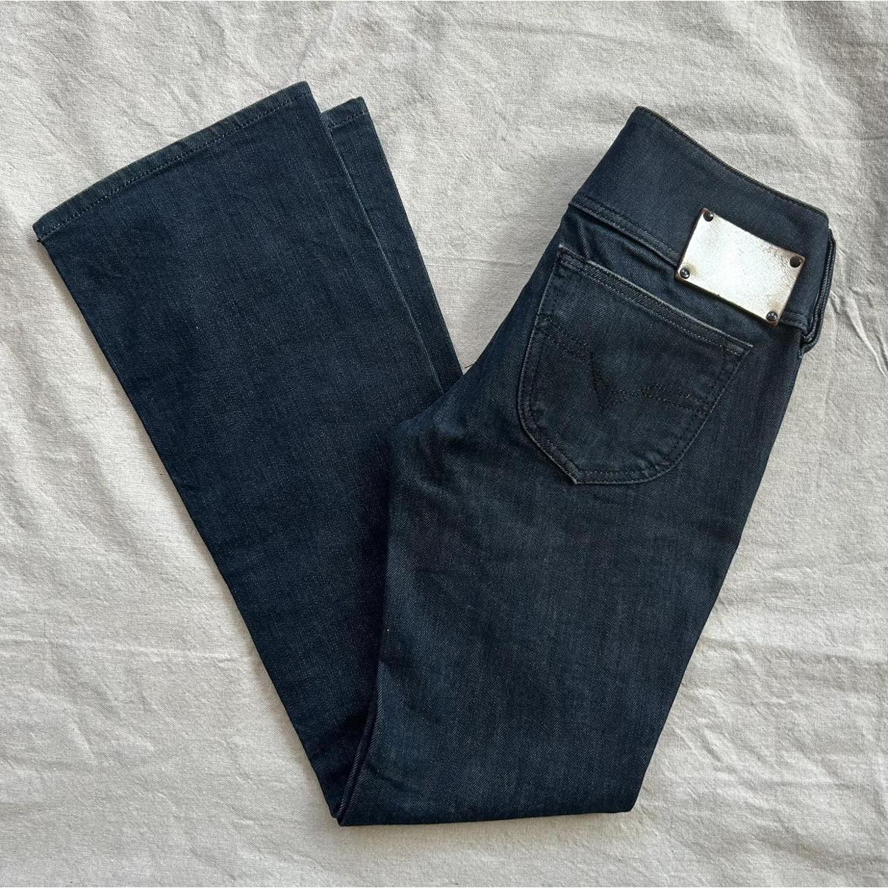 diesel cherock low rise boot cut jeans dark wash... - Depop
