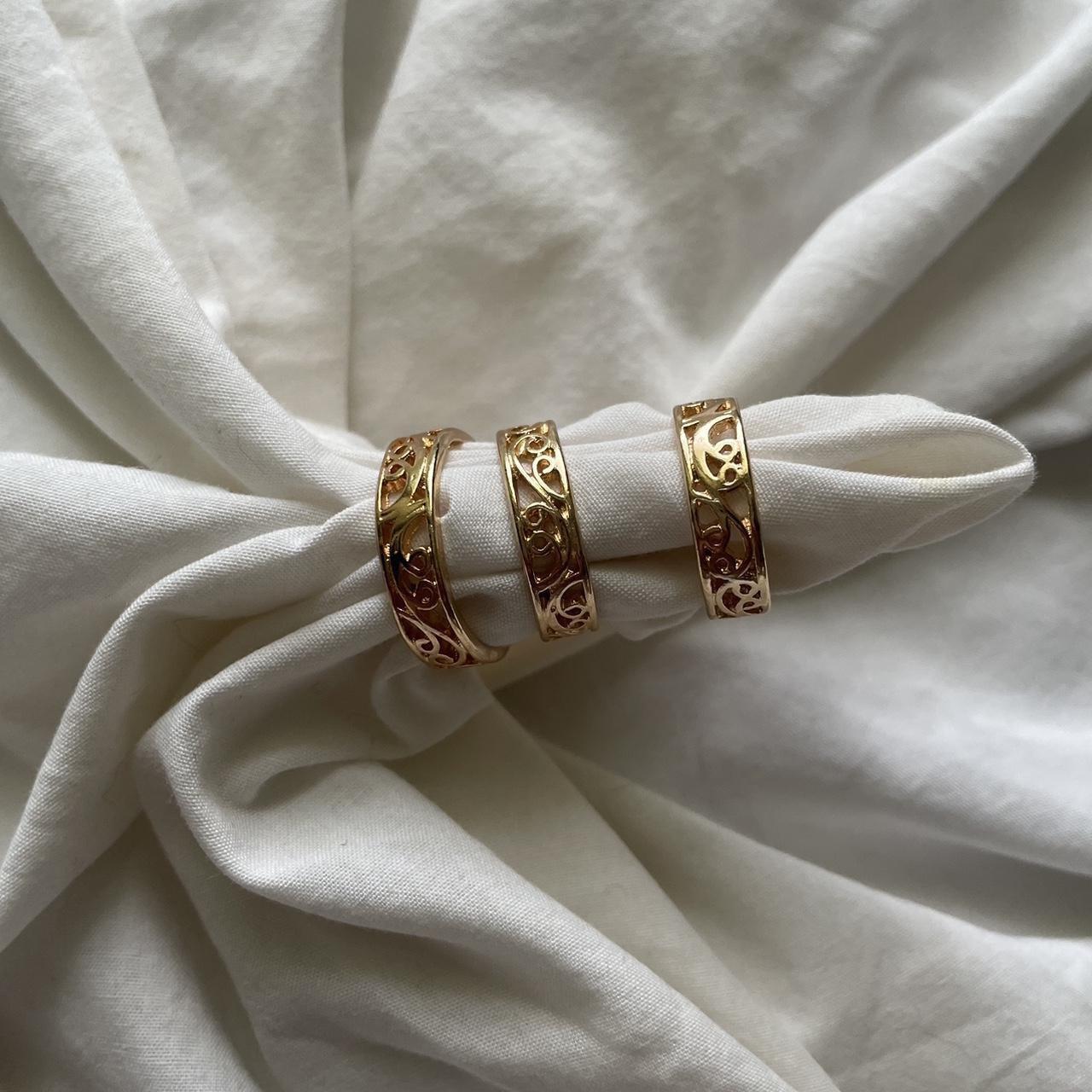 Three-piece women golden ring set. Yes, you do get... - Depop
