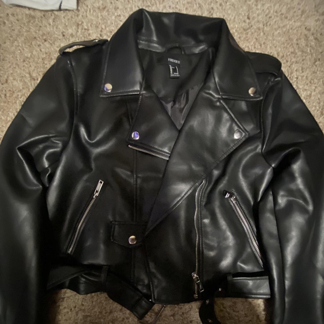 FOREVER 21 cropped leather jacket (L) - Depop