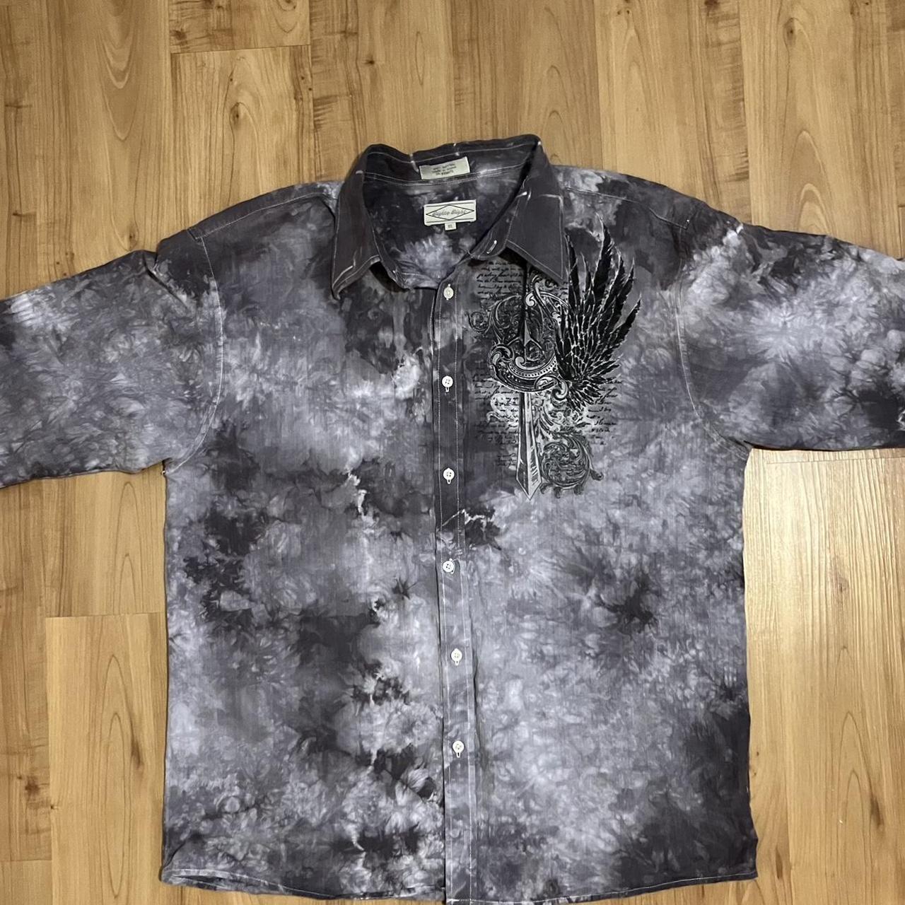 Affliction Men's Button Up - Depop