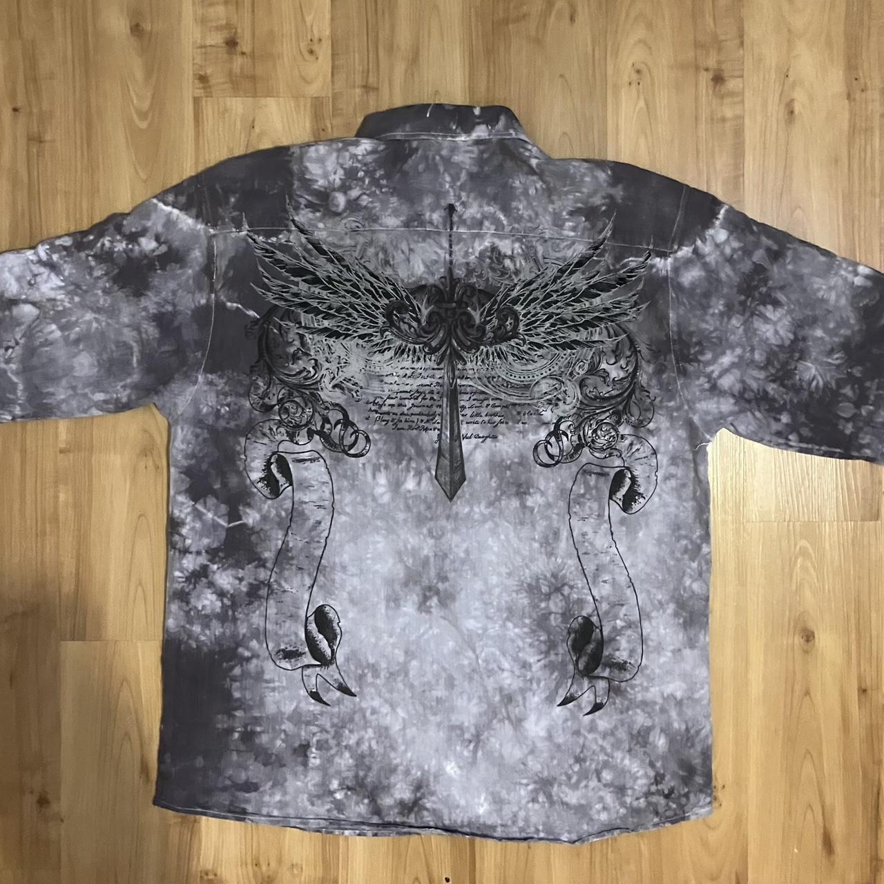 Affliction Men's Button Up - Depop