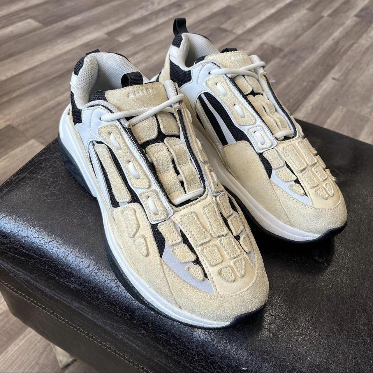 Amiri bone runner cream/white/black size 10 Price... - Depop