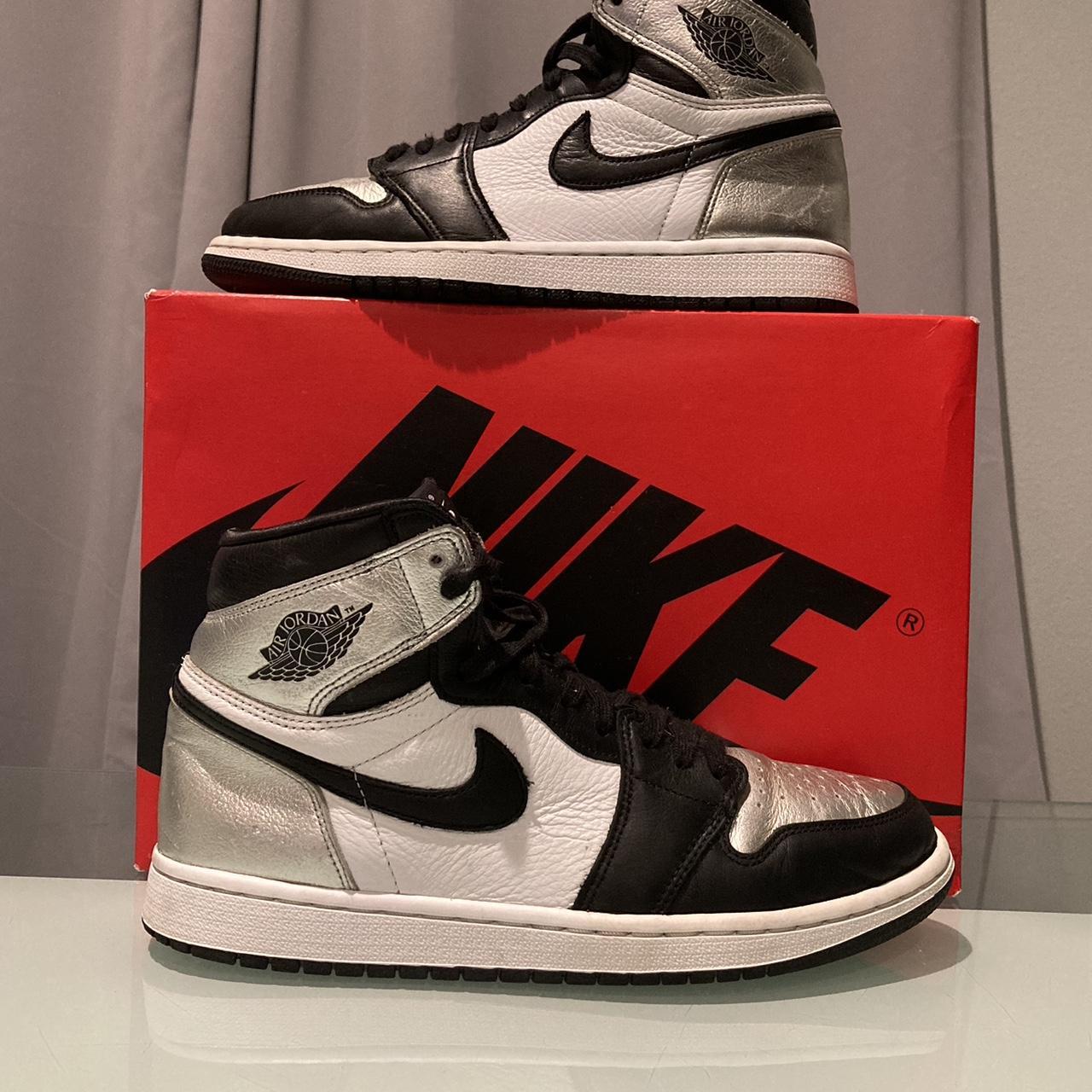 Jordan 1 retro high Silver Toe women's 9.5 men's... - Depop