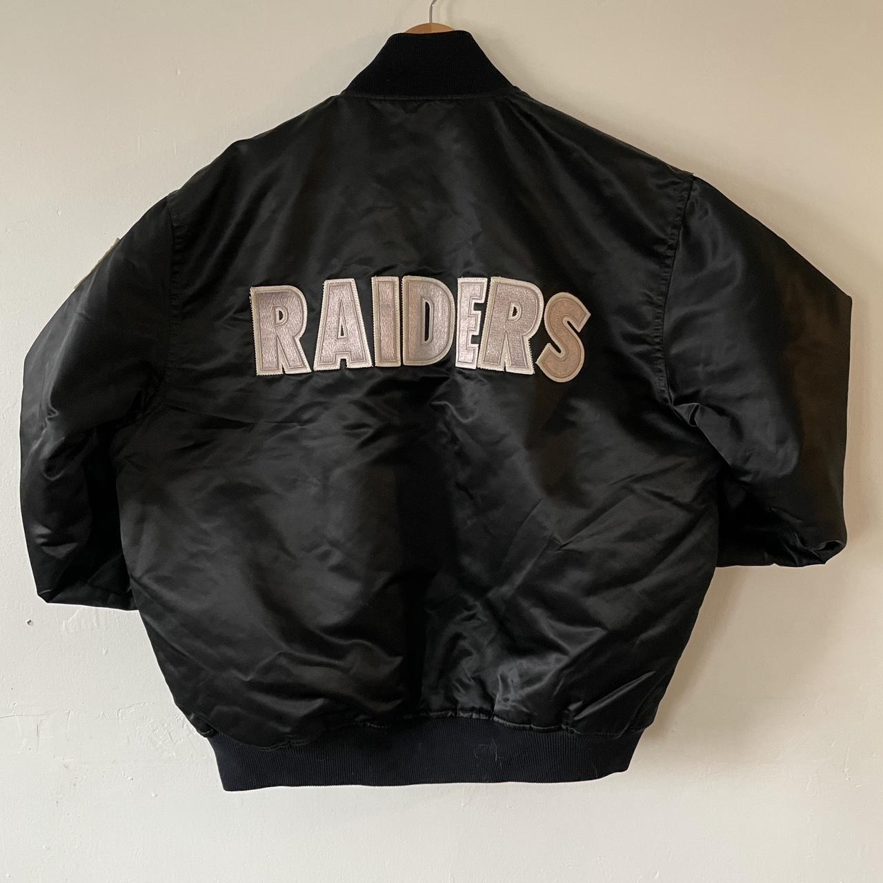 Vintage Raiders Starter Jacket 80s release Satin... - Depop