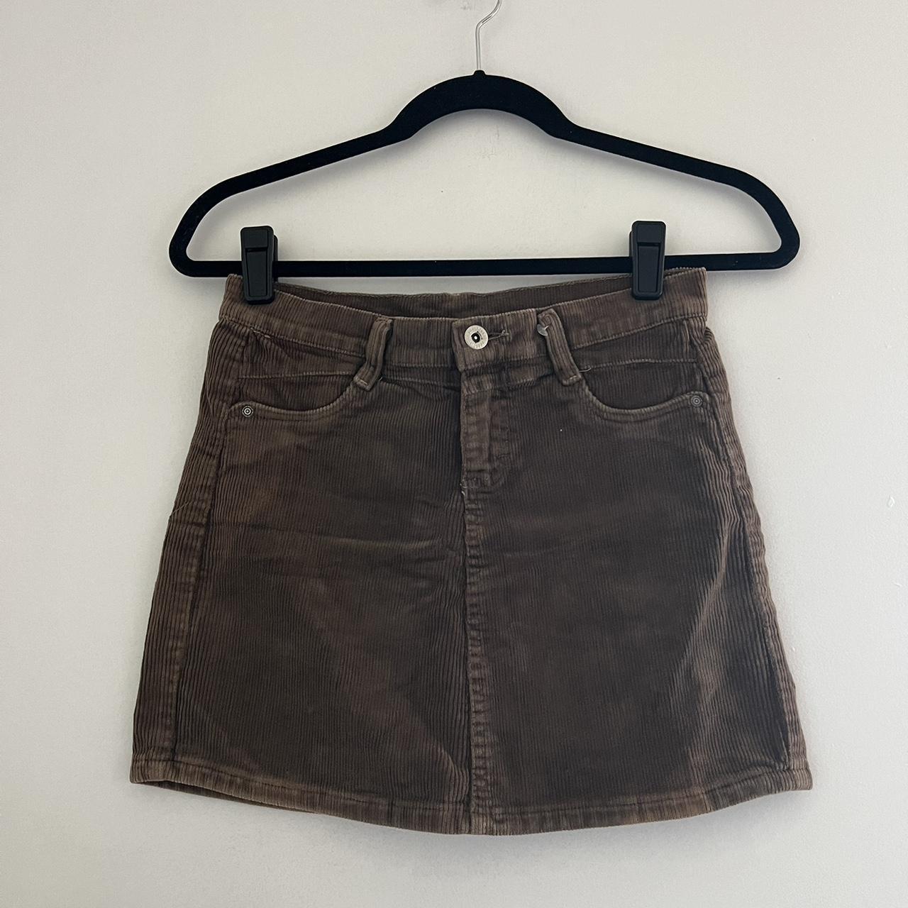 Brown corduroy mini skirt #miniskirt * has a little... - Depop