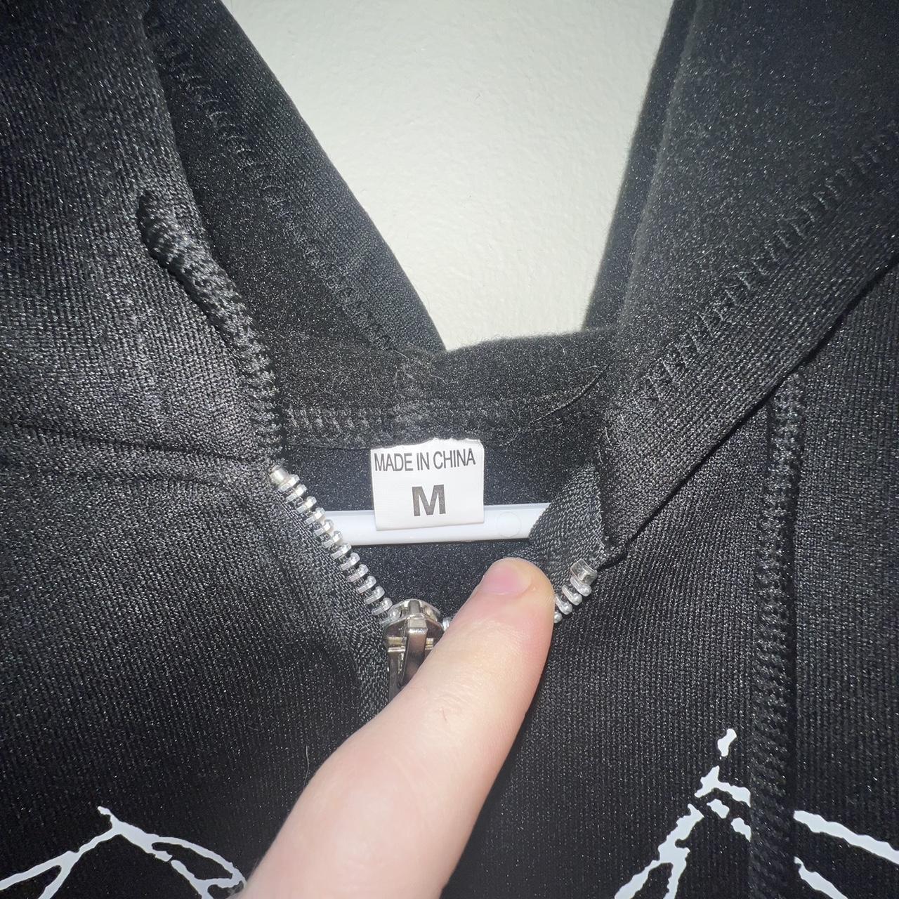 Punk spider in cobweb zip up hoodie in a heart shape. - Depop