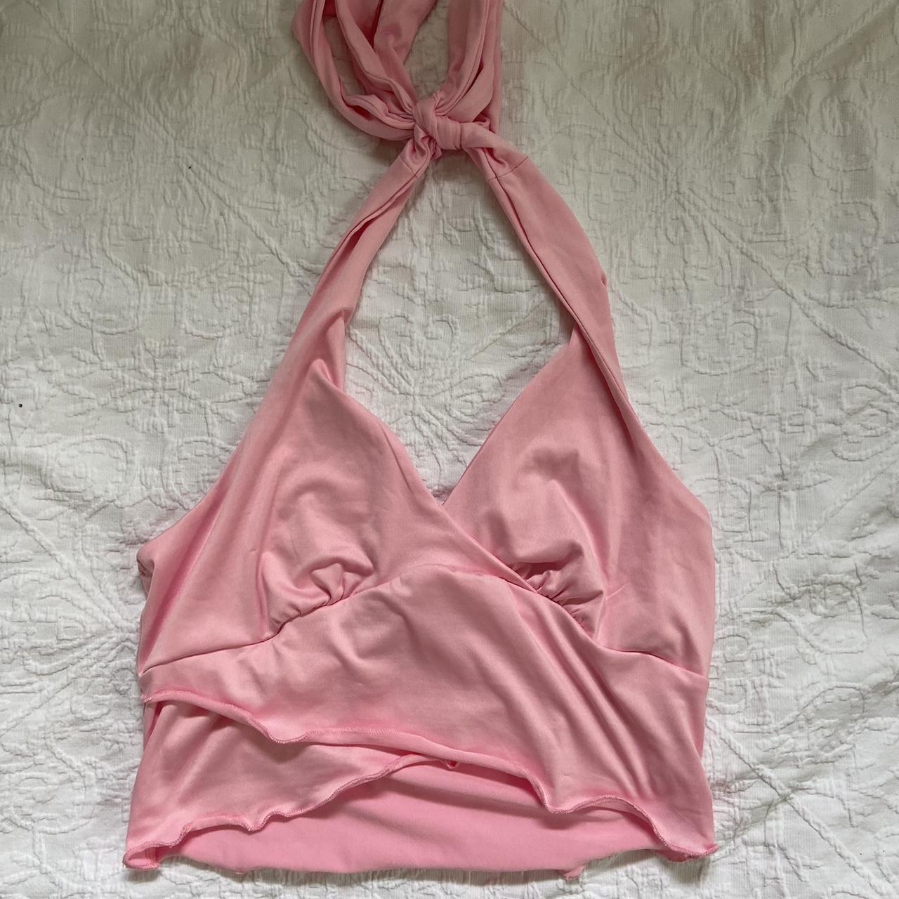 Pink halter top, never worn - Depop