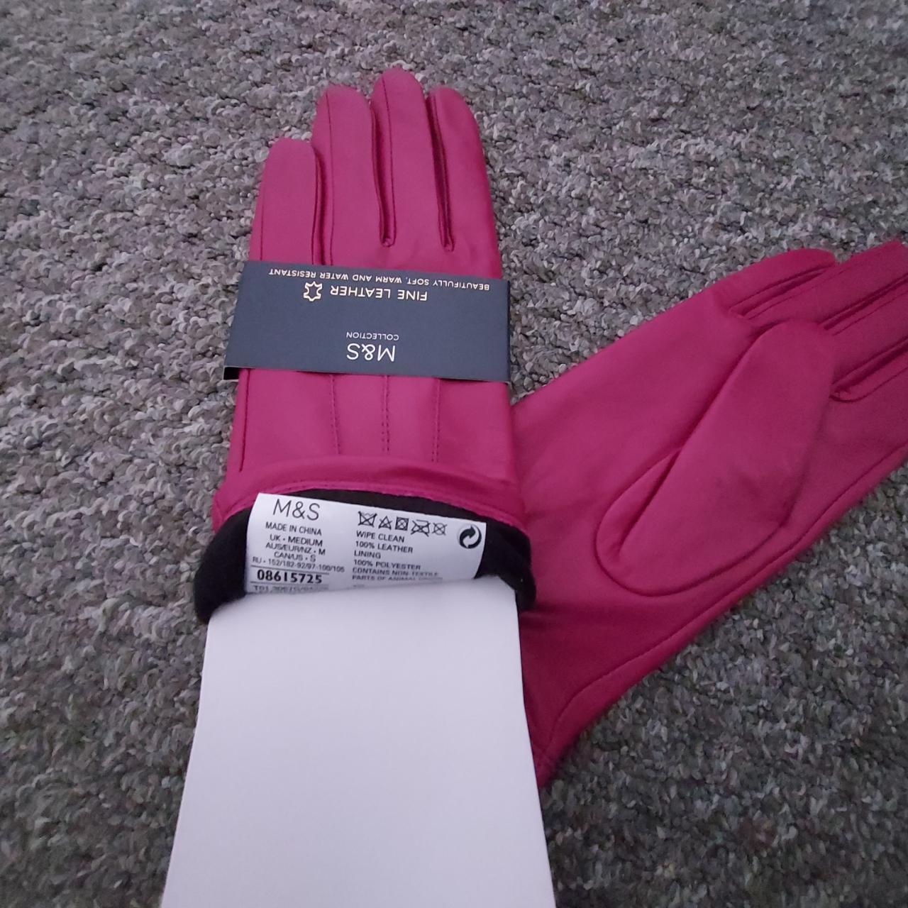 Gloves M S Collection Fine Leather Magenta