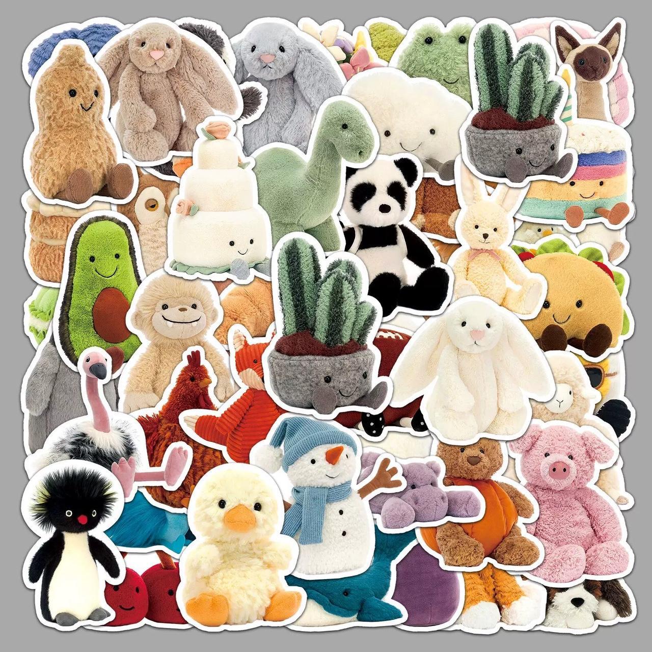 Jellycat Stickers I printed 🐻🍣🐰🦦😃🐰 ️ - 50 pieces -... - Depop