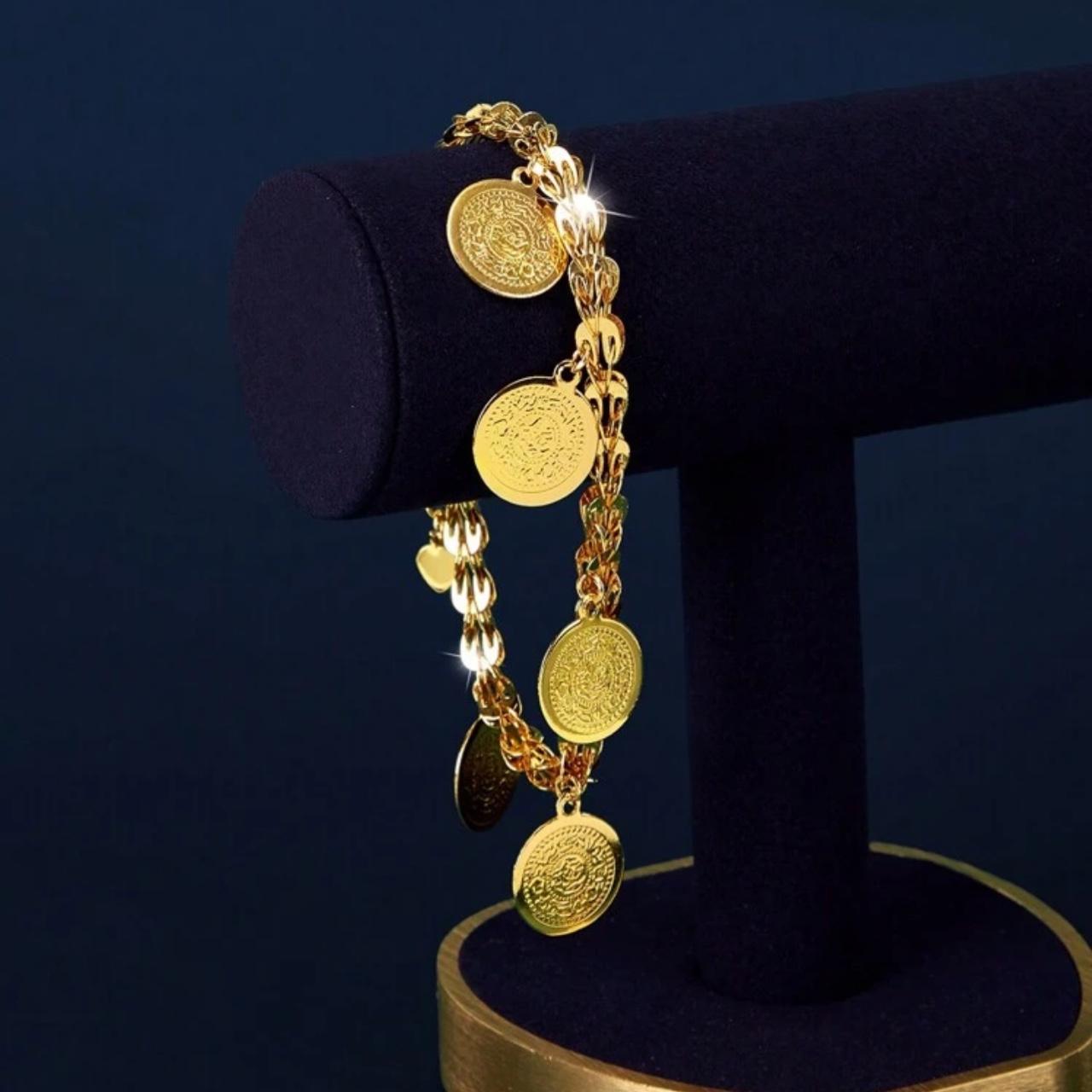 14k gold plated arabic style. Gold tone non tarnish... - Depop